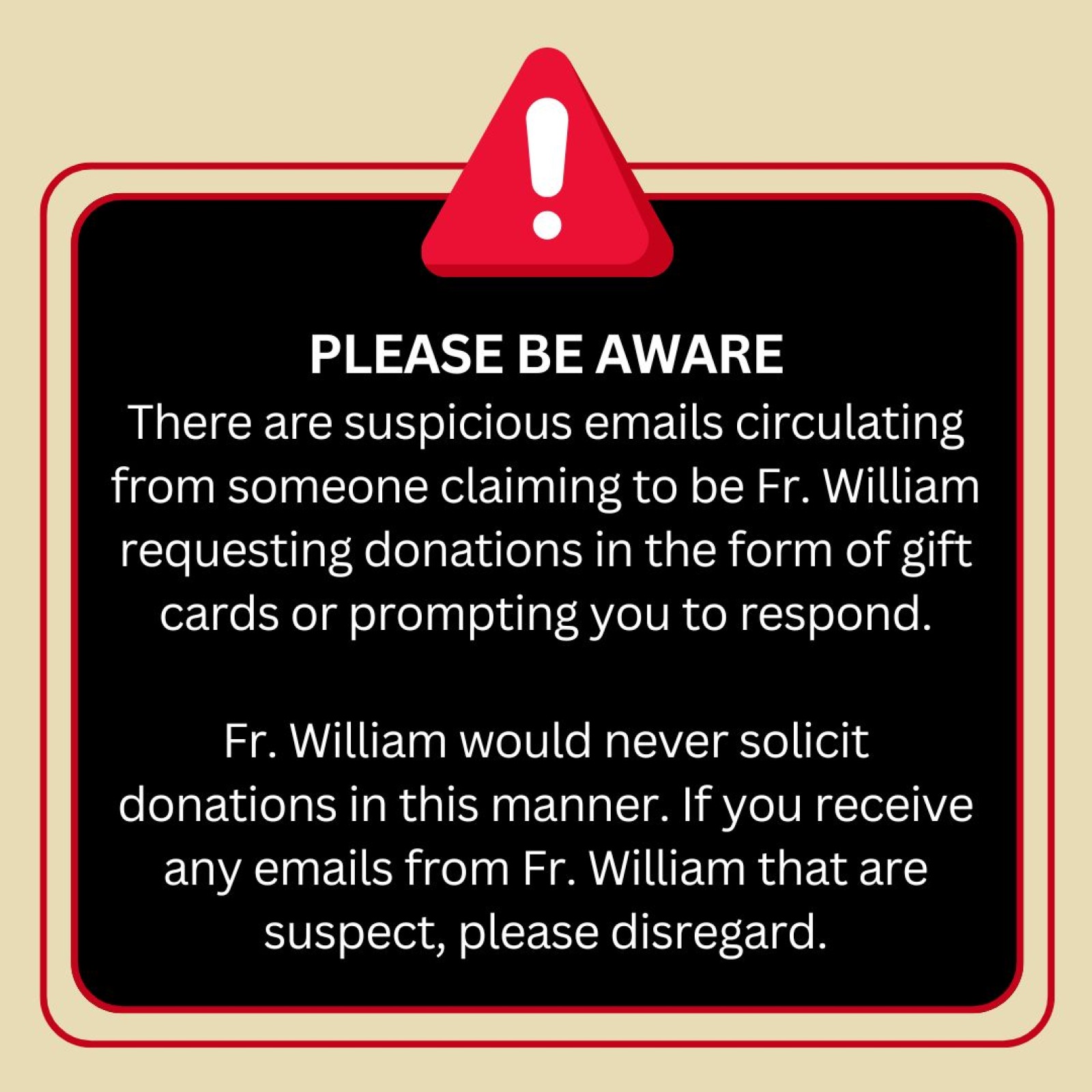 Alert - Suspicious Email Circulating